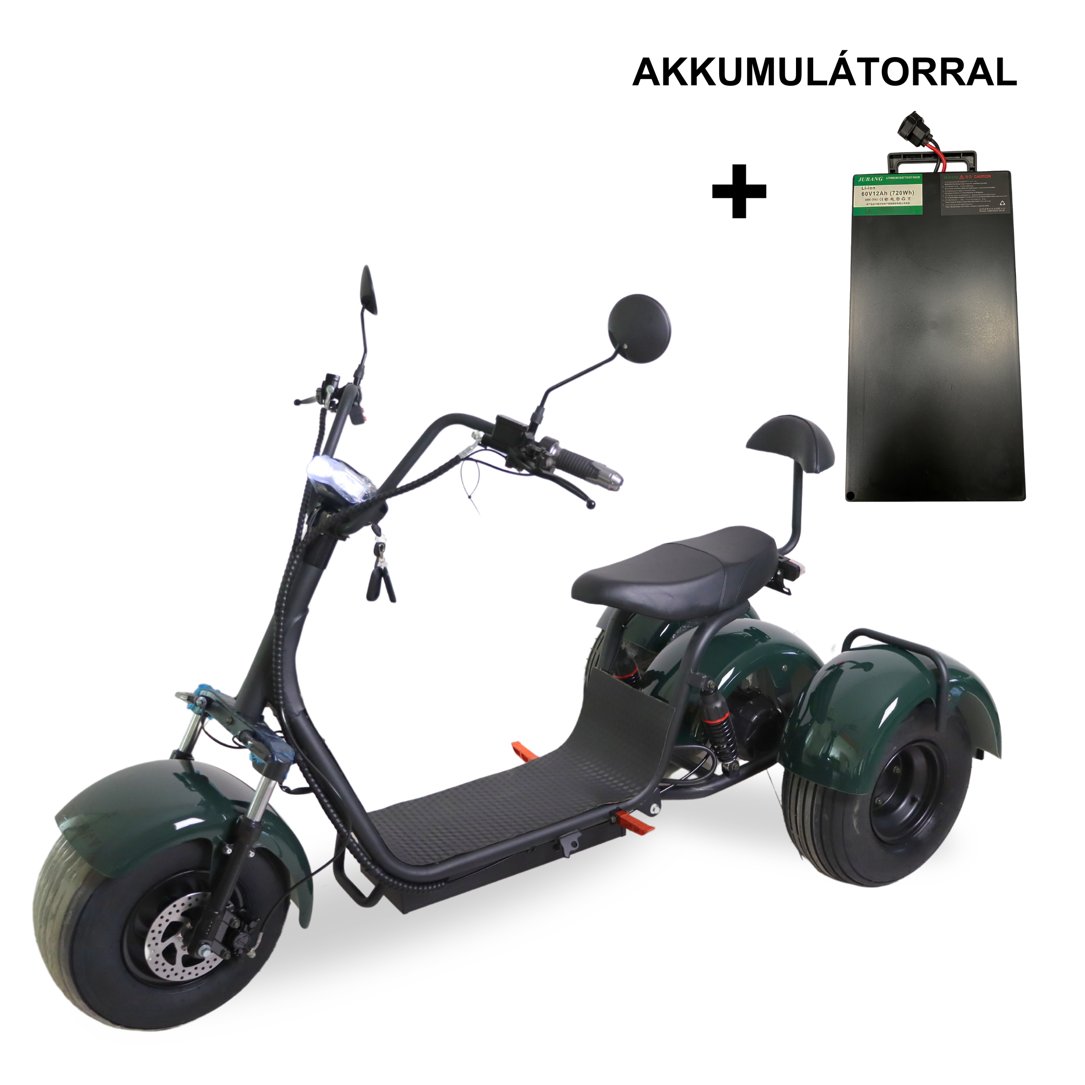 BlueWay T15 zöld háromkerekű elektromos roller akkumulátorral | BLUEWAY